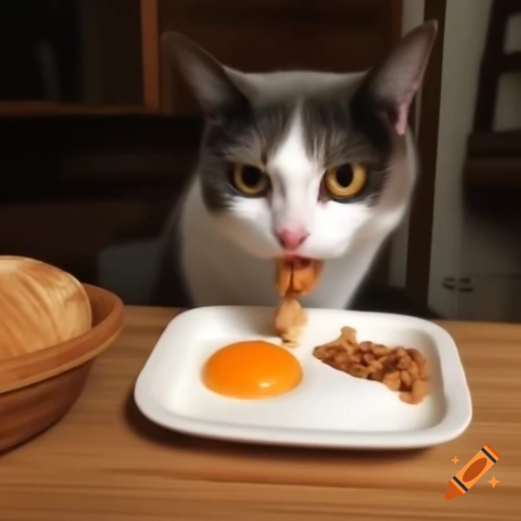 Cat food setup at home on Craiyon