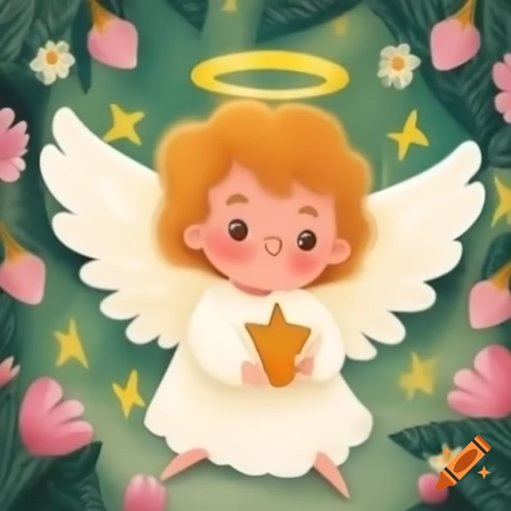 Adorable depiction of a little angel on Craiyon