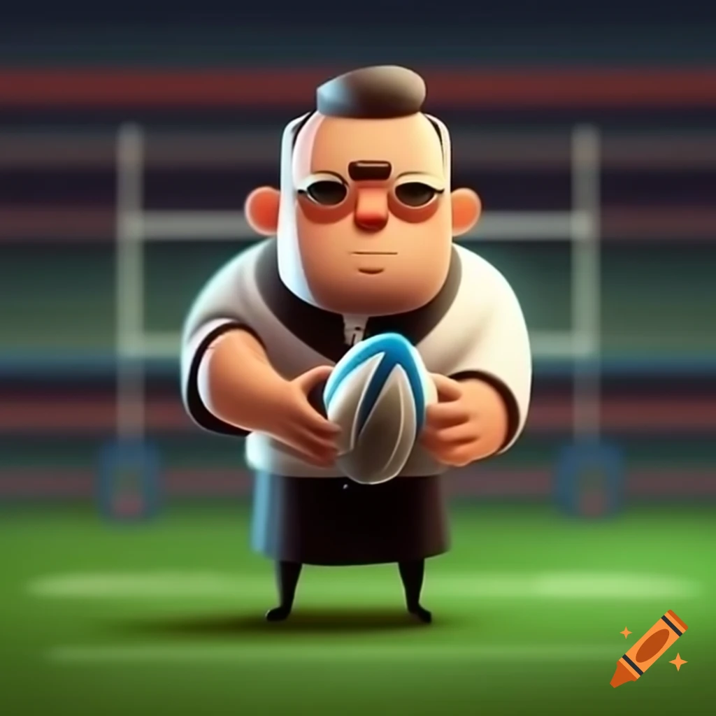 Priest participating in a rugby game on Craiyon