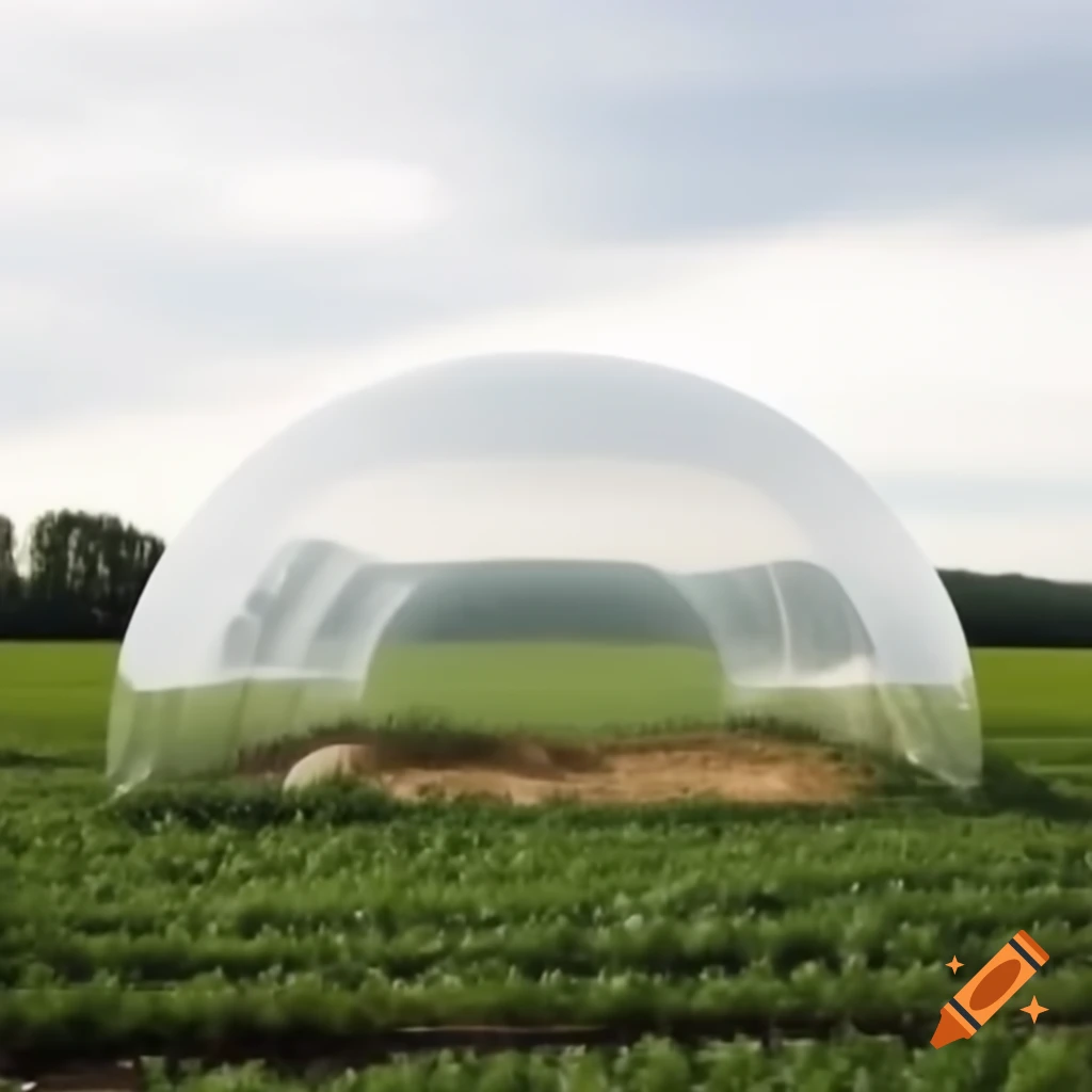 Innovative bubble shelter design for farm use on Craiyon