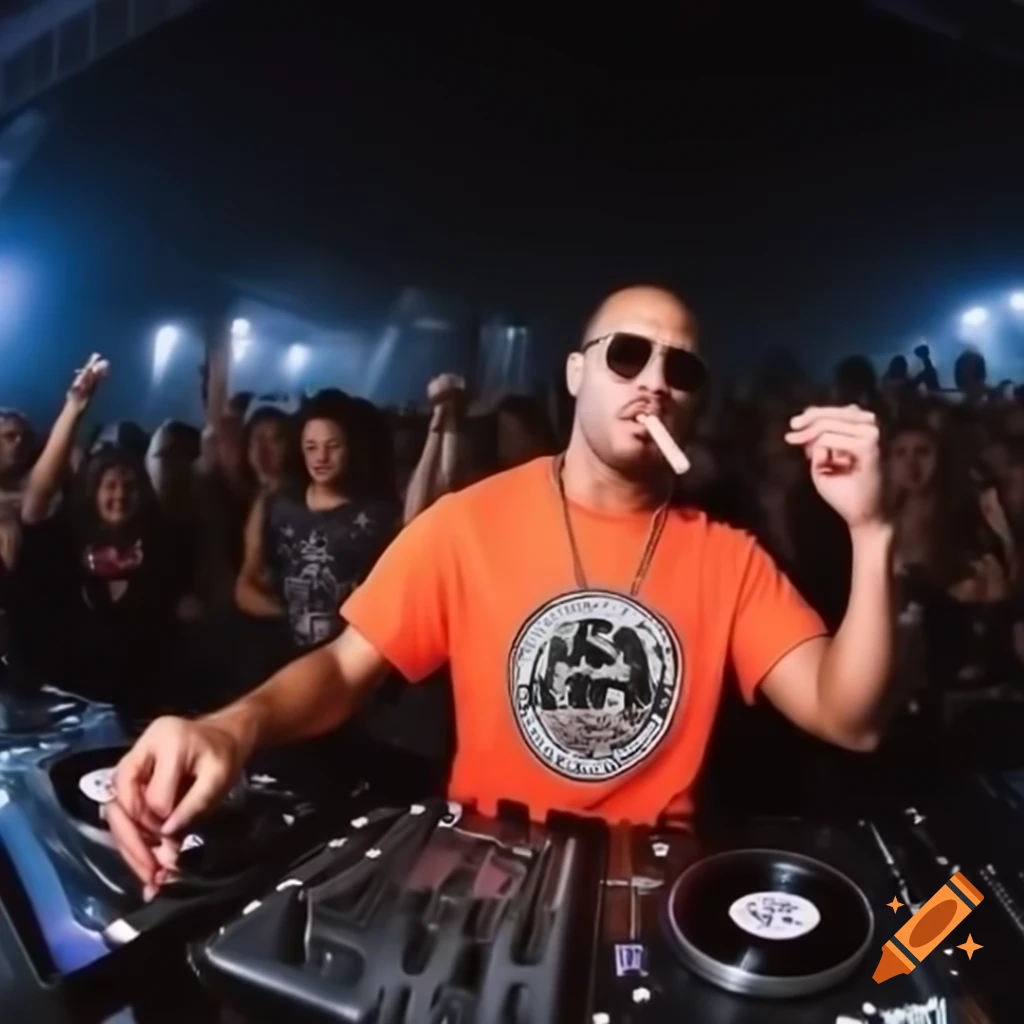 Hardstyle DJ in sunglasses and dragonball shirt striking a pose at ...