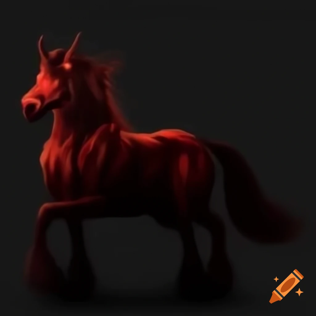 Demonic horse in dark medieval fantasy setting on Craiyon