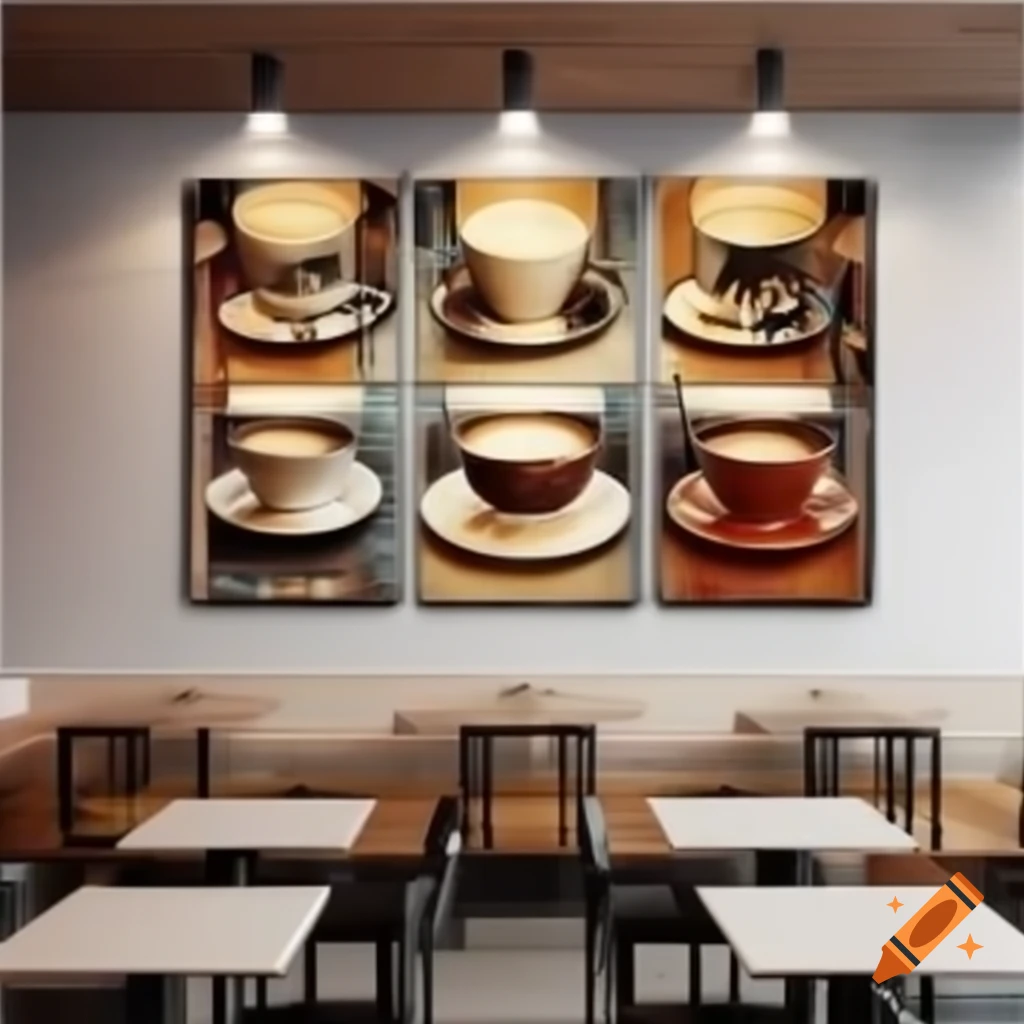 Decorative cafe poster for wall display on Craiyon