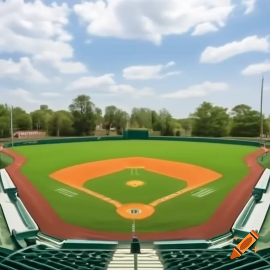 Bedi cricket stadium showcasing the field and seating areas on Craiyon