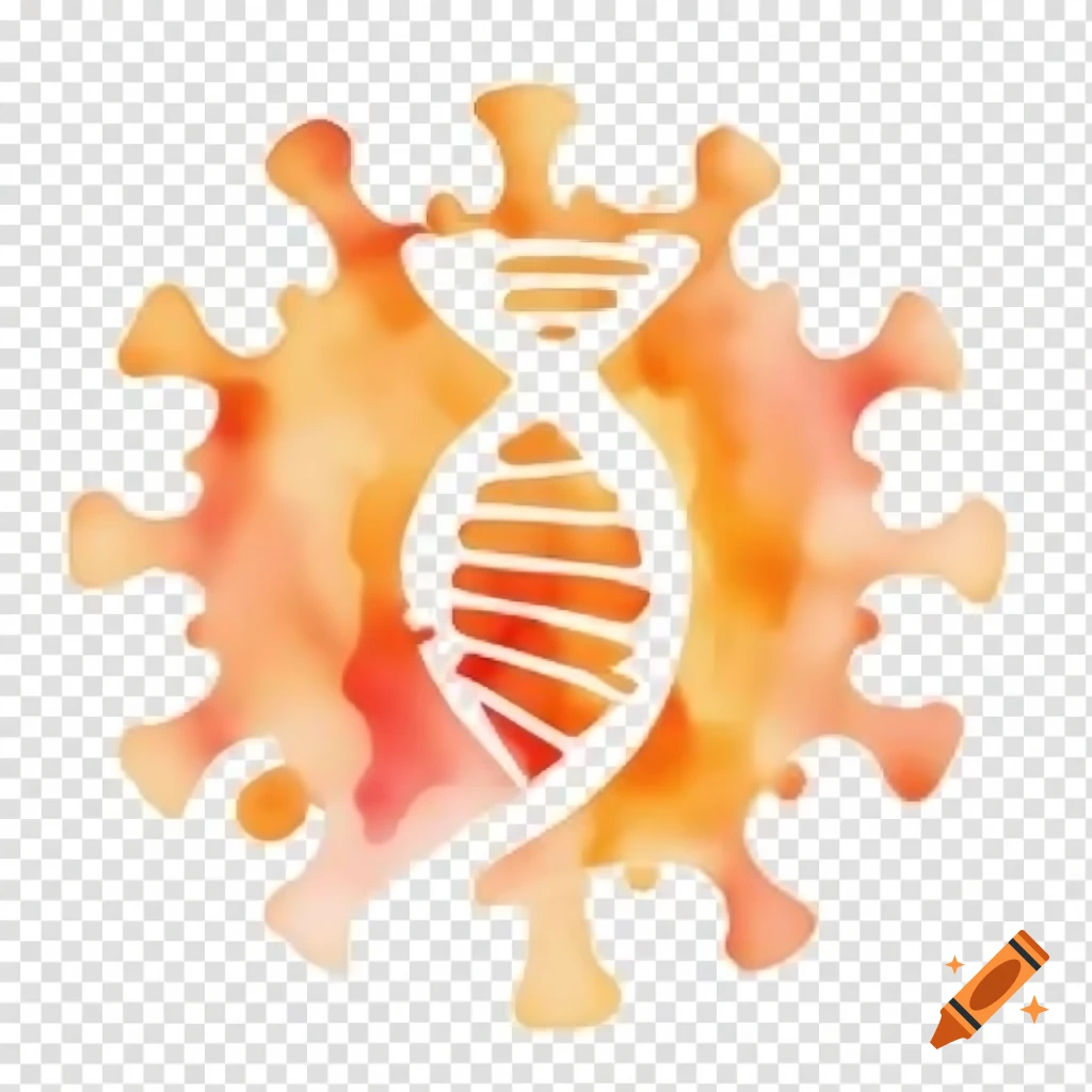 Orange dna virus logo featuring unique spike shapes on Craiyon