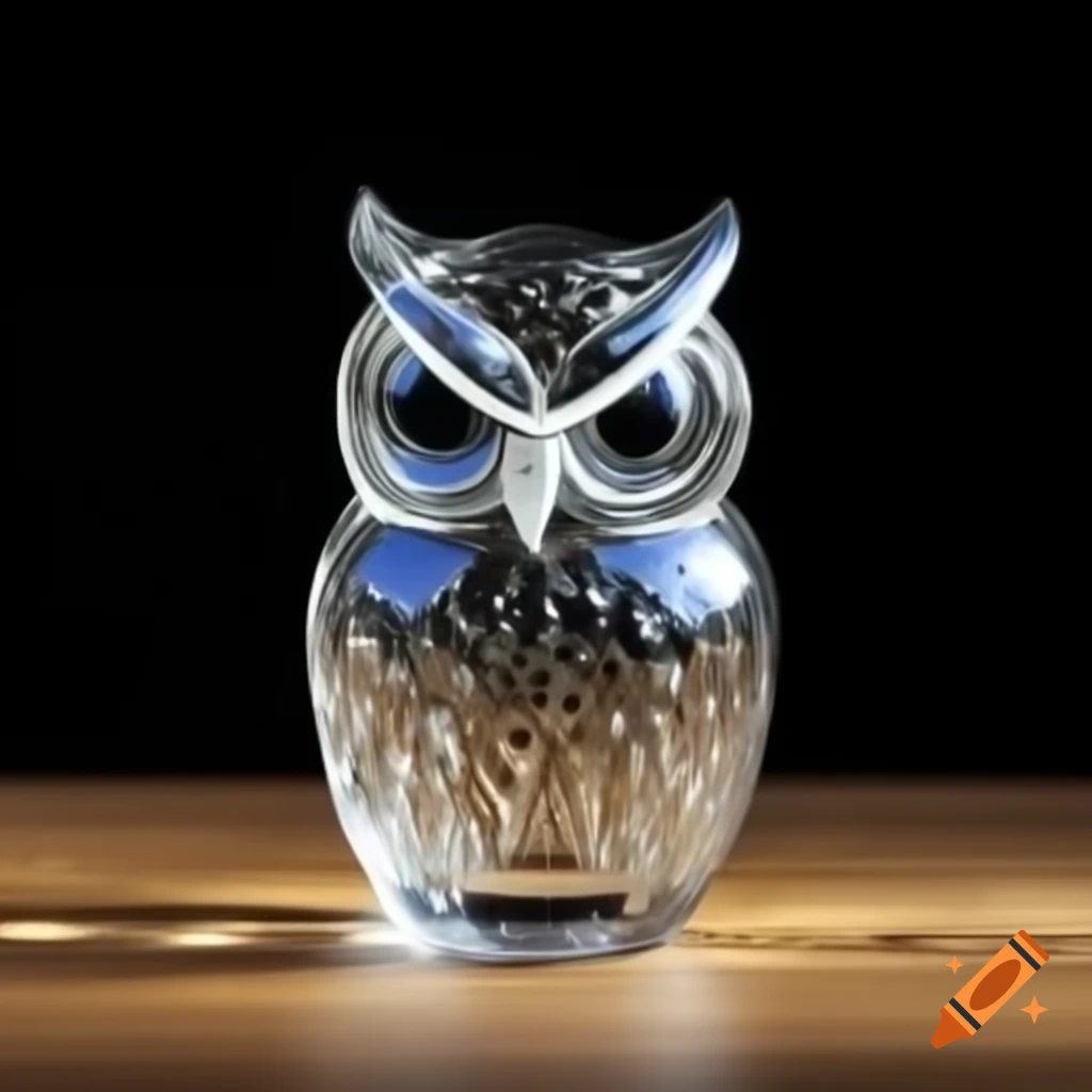 Glass owl sculpture art on Craiyon