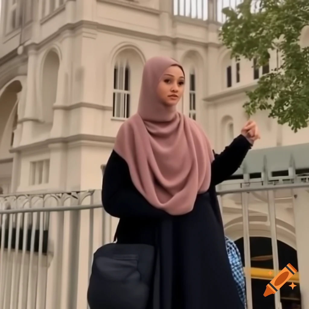 College influencer wearing hijab on Craiyon