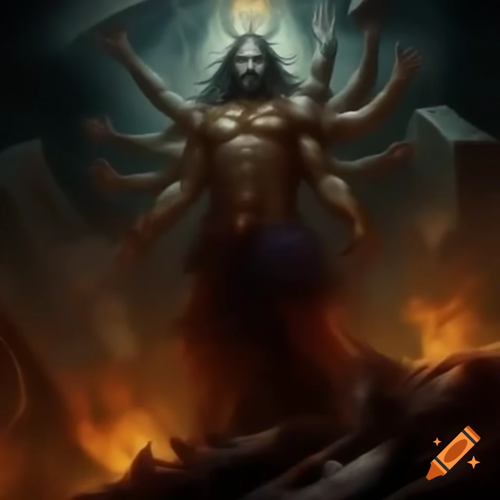 Representation of god of destruction and soul death on Craiyon