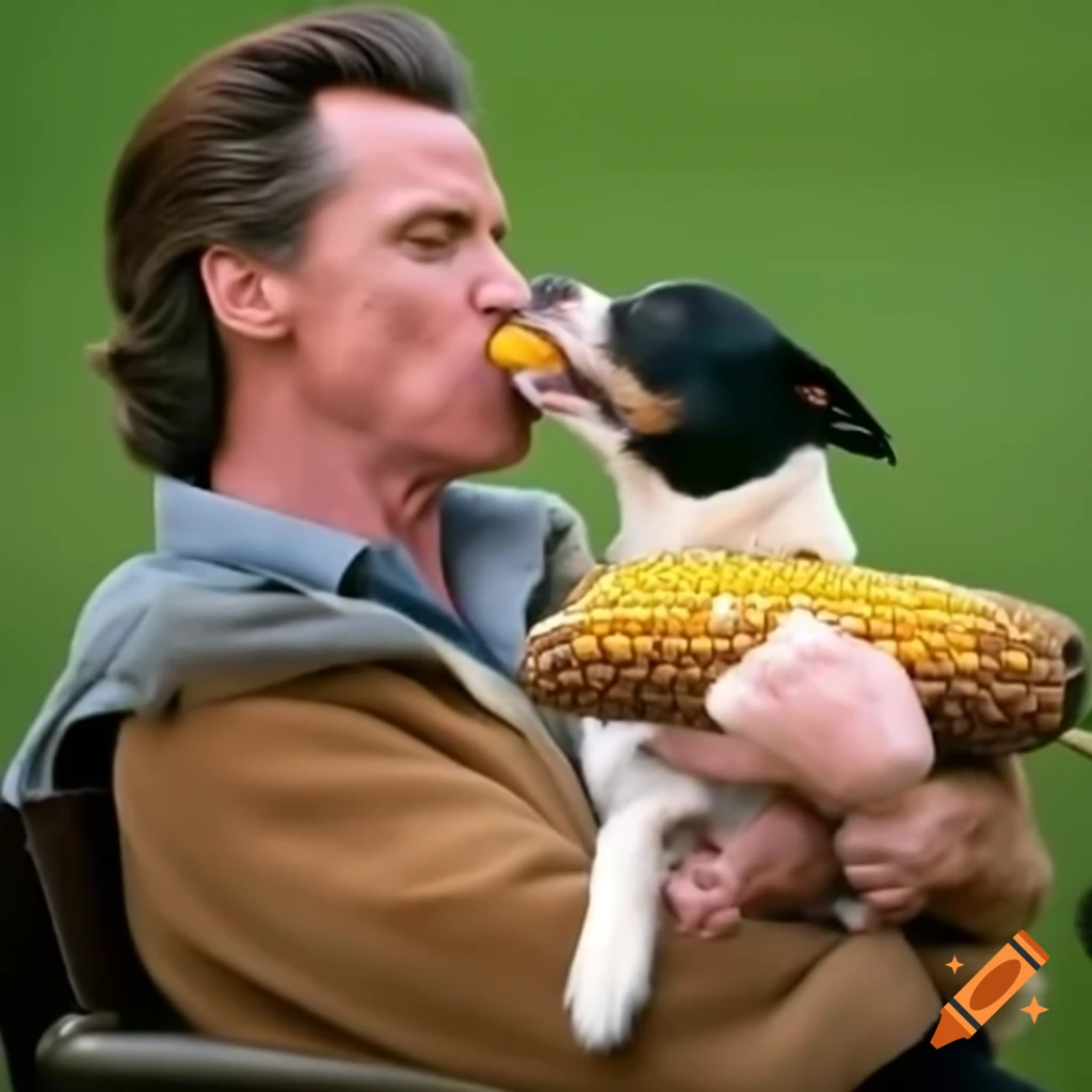 Gavin Newsom enjoying a corn dog on Craiyon