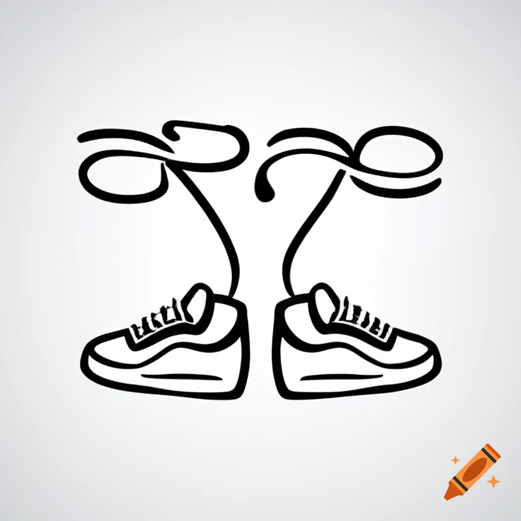 Close-up of sneaker shoe laces and logo from rear view on Craiyon