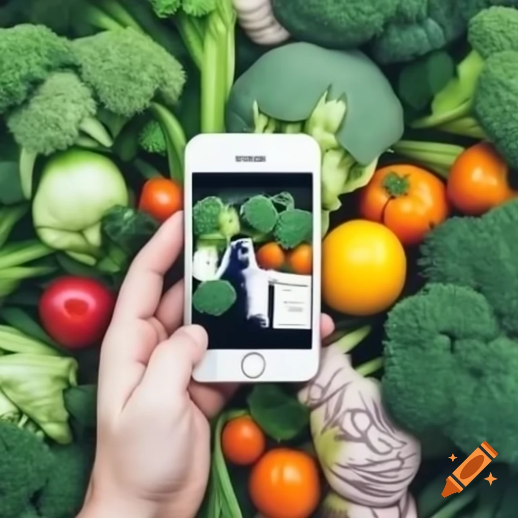 Mobile phone displaying doctor homegrow vegetable doctor app on Craiyon