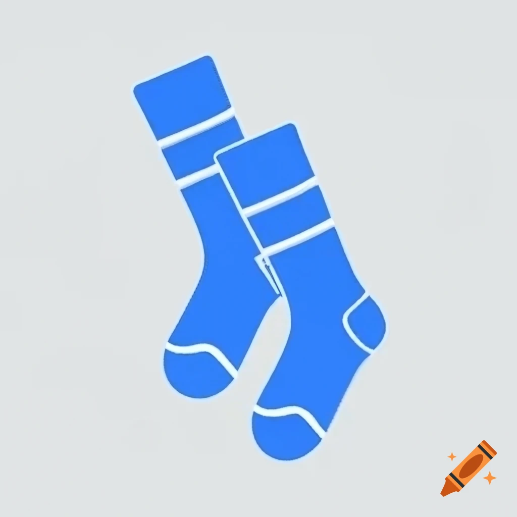 Blue soccer socks pictogram on Craiyon