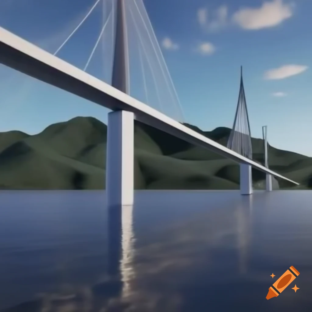 Realistic design of a cantilever bridge on Craiyon