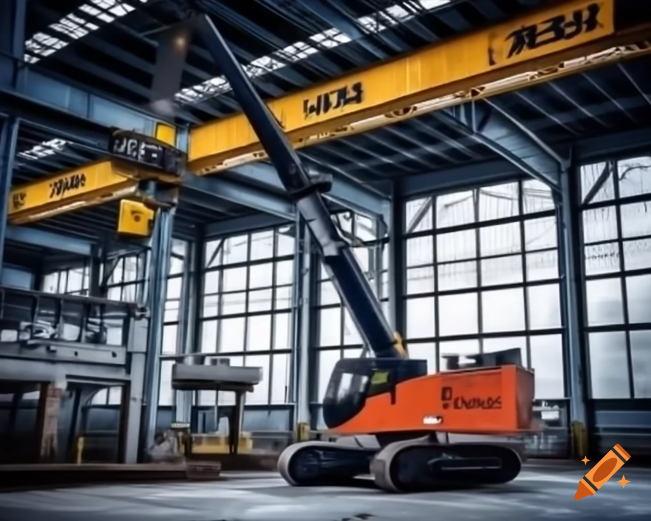 Konecranes M-series crane operating in industrial environment on Craiyon