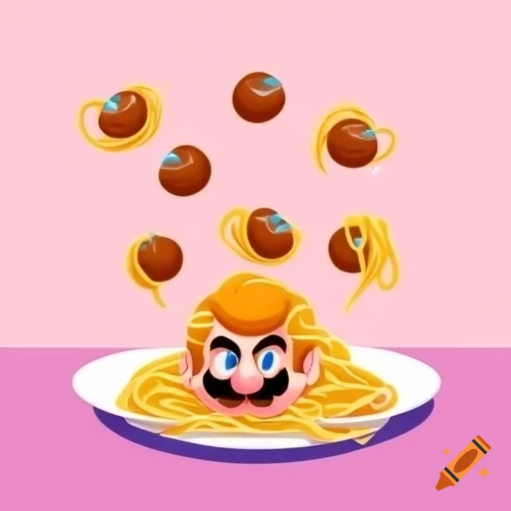 Luigi being apprehended by police while eating McDonald's on Craiyon