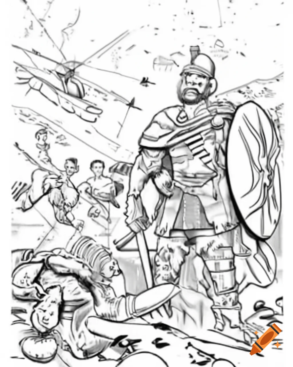 King Darius III fleeing battlefield after defeat at Battle of Issus on ...