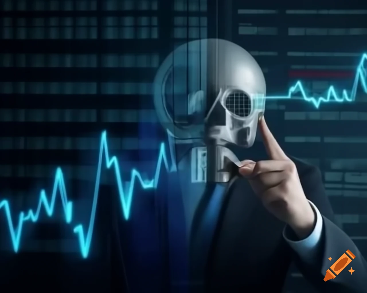 Phrenologist using skull calipers for stock market analysis on Craiyon