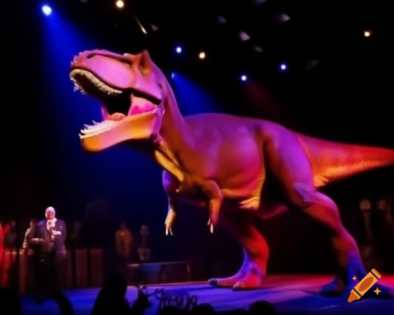 Colossal dinosaur in vibrant colors, symbolizing thrills and adventure ...