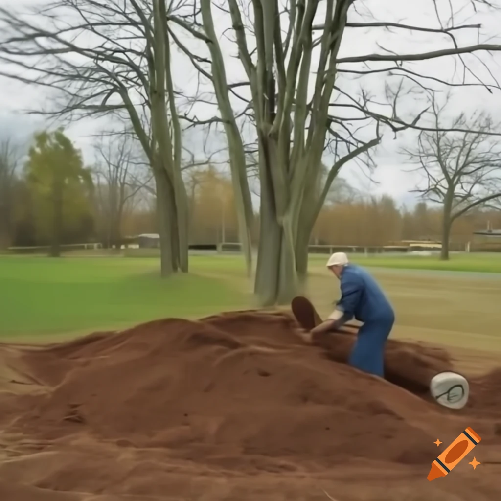 Land clearing and preparation for planting with human involvement on ...