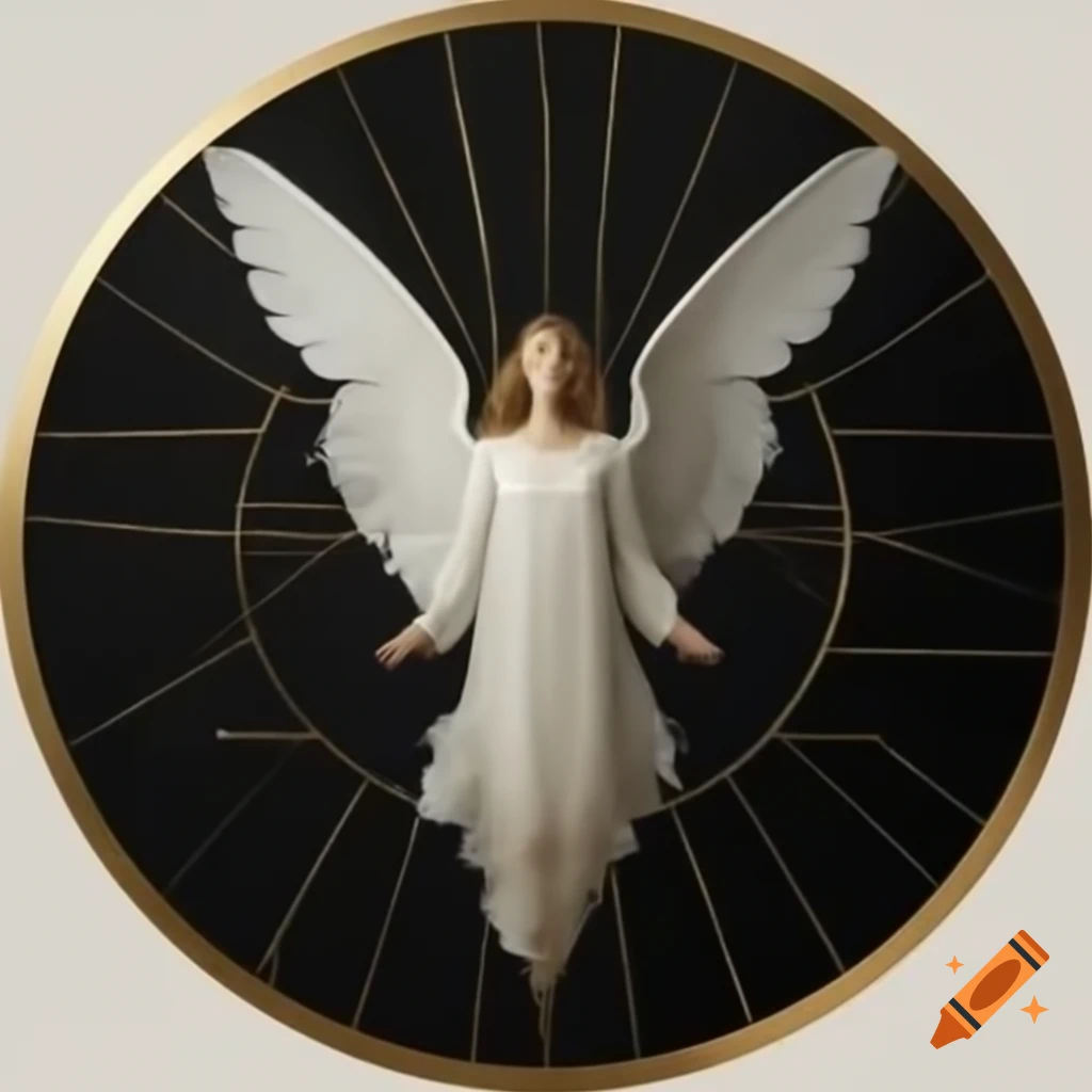 Person depicted as an angel with wings and a serene expression on Craiyon
