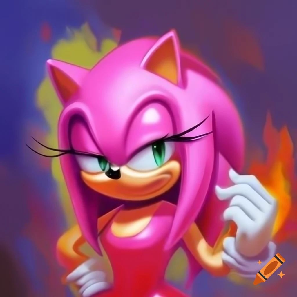 Hot pink female character inspired by Sonic the Hedgehog on Craiyon