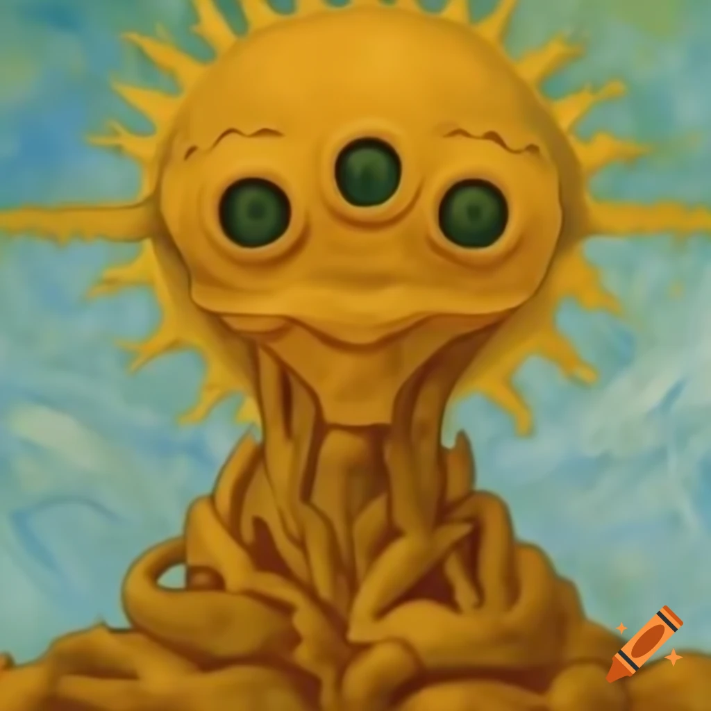 Golem character in van gogh and rembrandt style, animation with ...