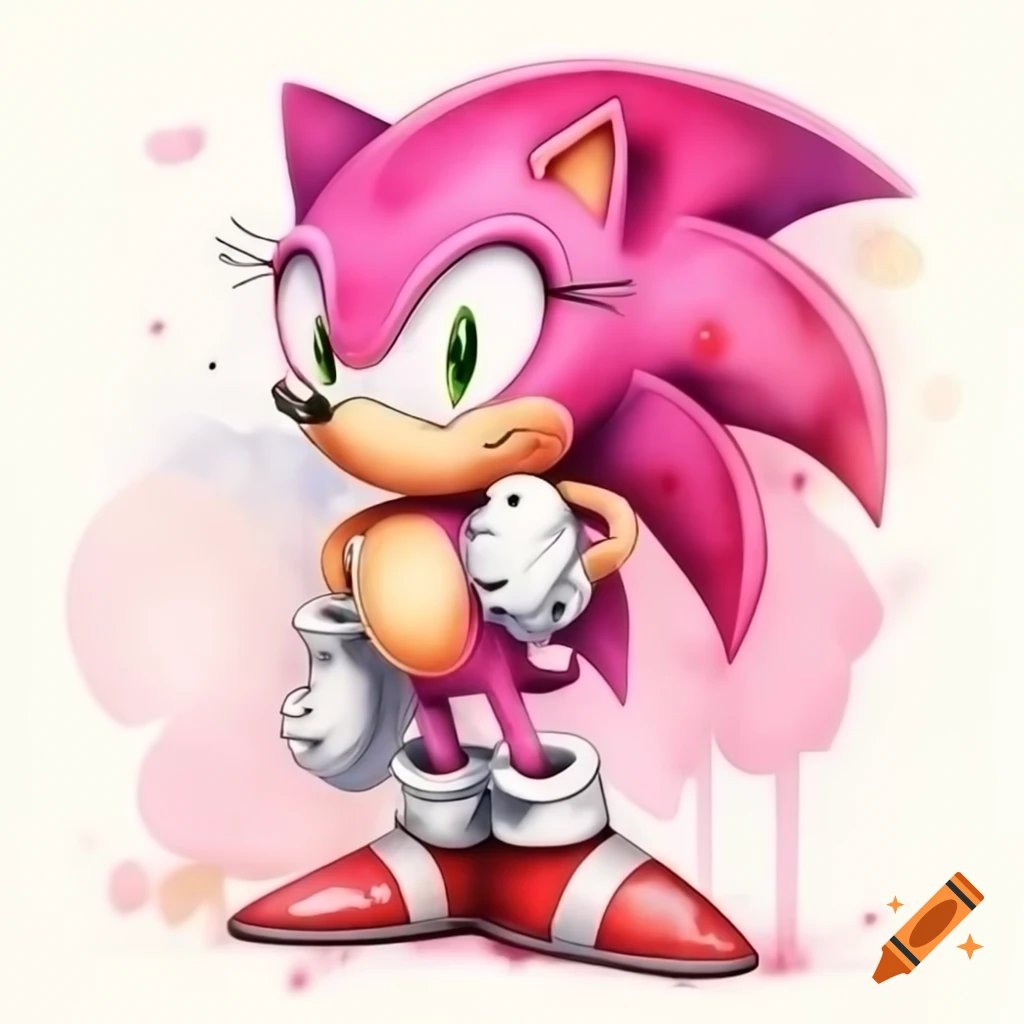 Hot pink female sonic the hedgehog character design on Craiyon