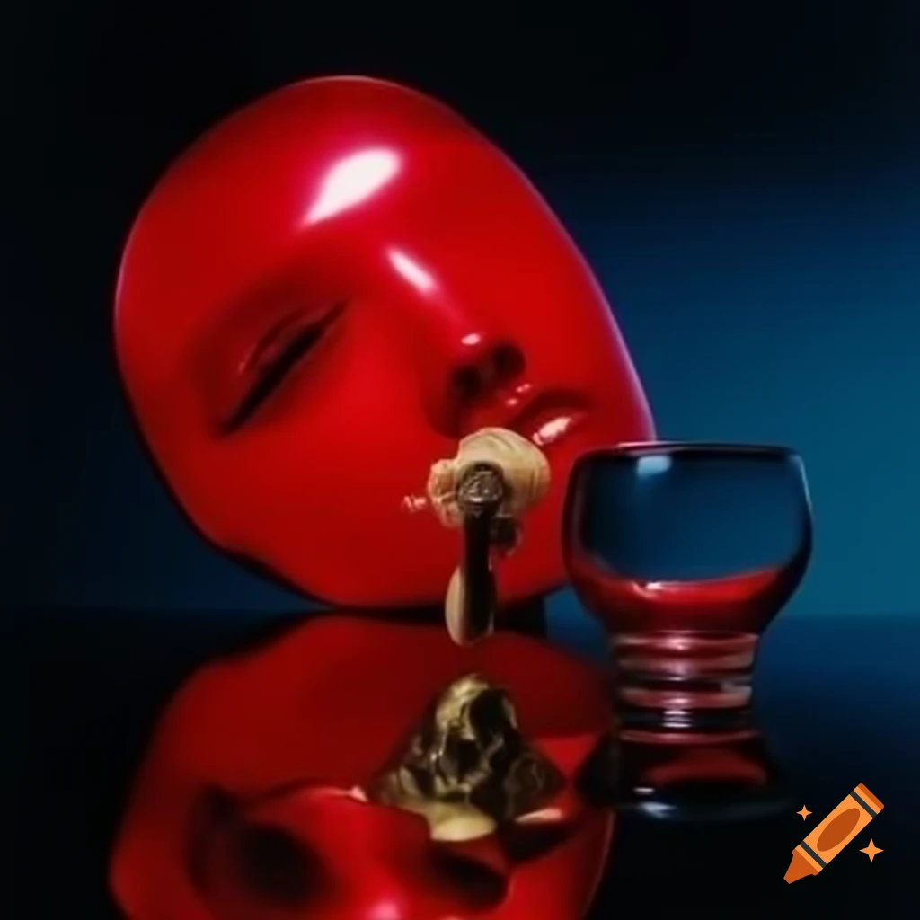Pop surreal photography featuring red glass statue from the 2000s on ...