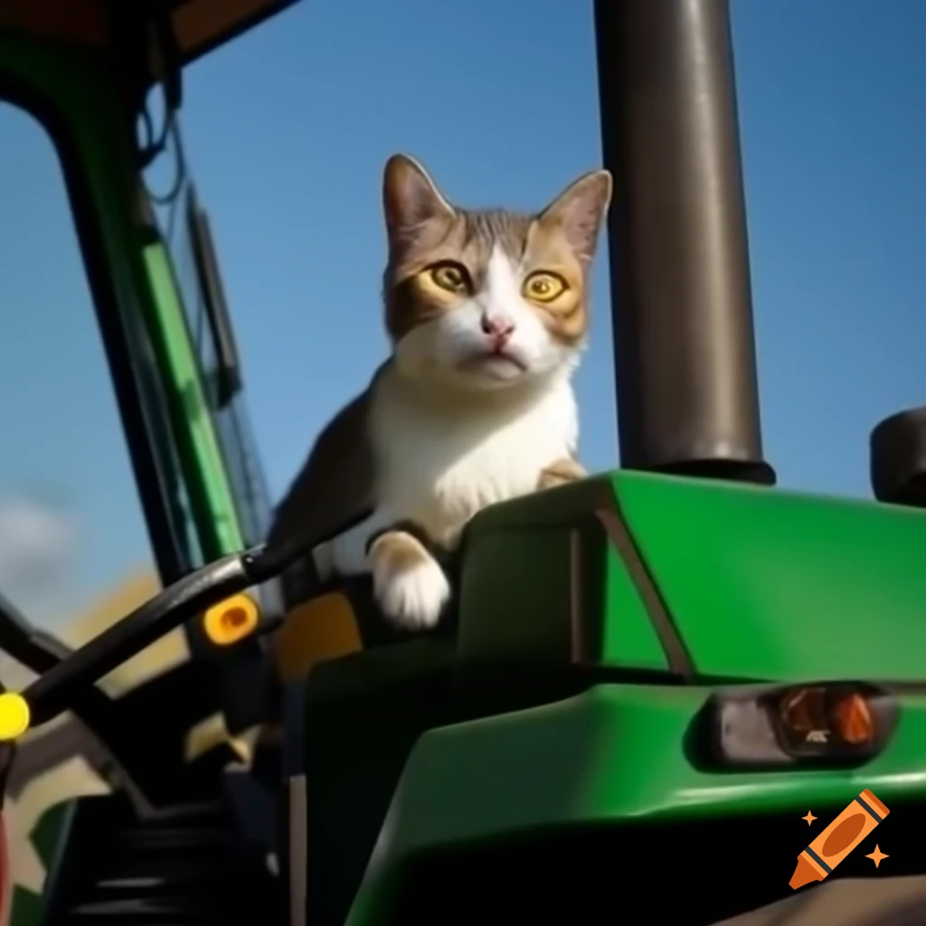 Cat sitting on a car on Craiyon