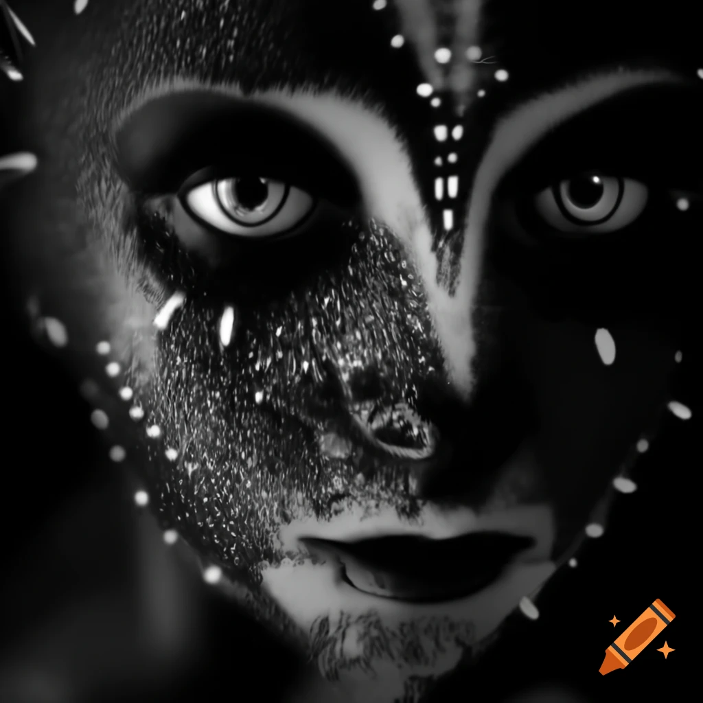 Abstract black and white photo depicting emotive organic life and ...