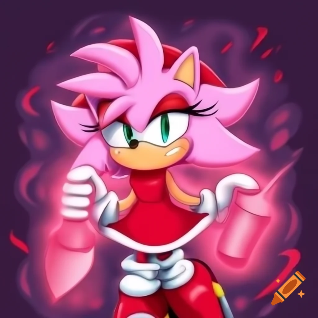 Hot pink female sonic the hedgehog character on Craiyon