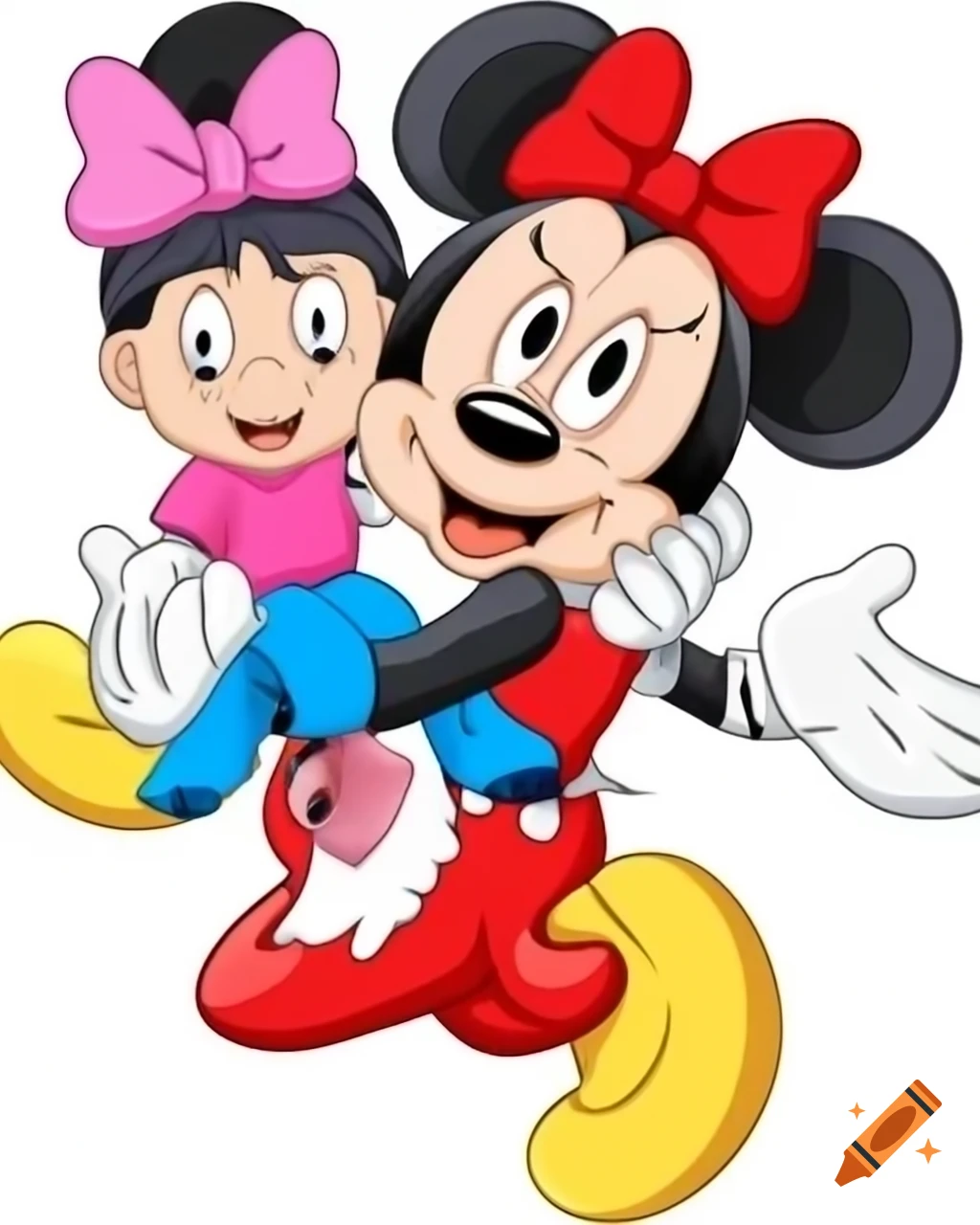 Creepy depiction of a well-known cartoon character on Craiyon