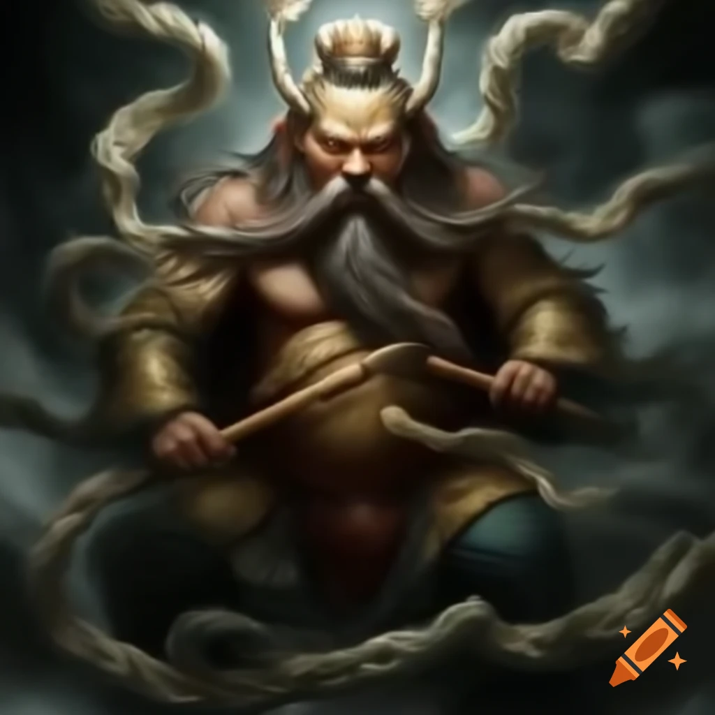 Lei gong, the god of thunder from chinese mythology on Craiyon
