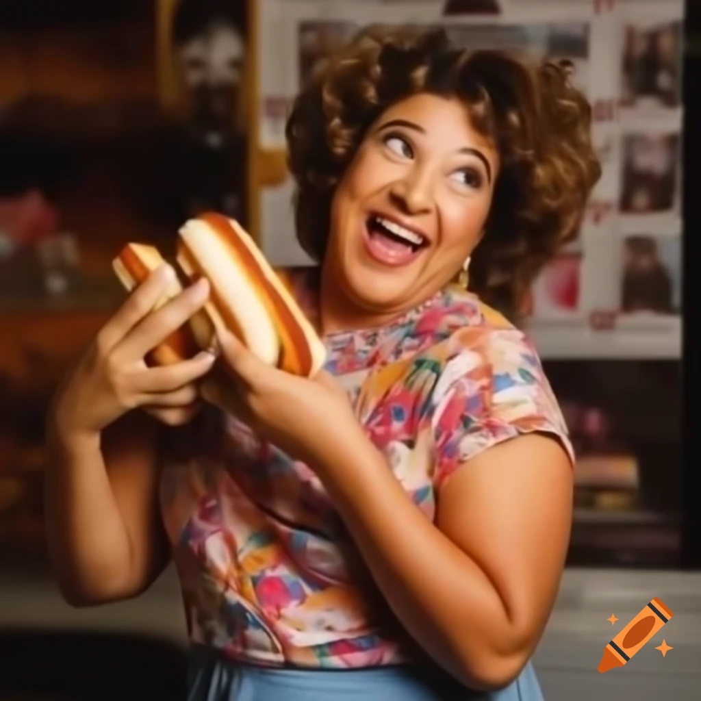 Creative food art featuring hotdog design resembling a character on Craiyon