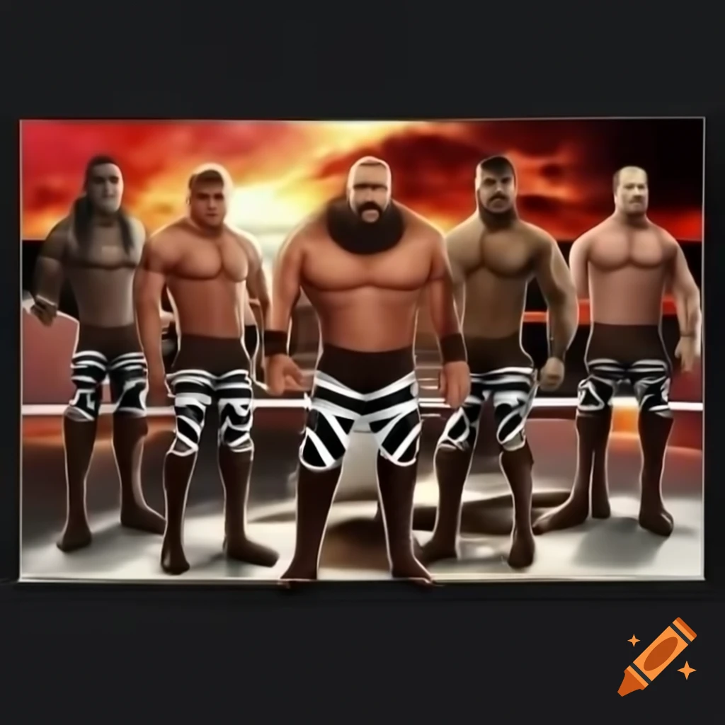 AEW: Wrestledream poster featuring Titan-like characters in mountainous ...