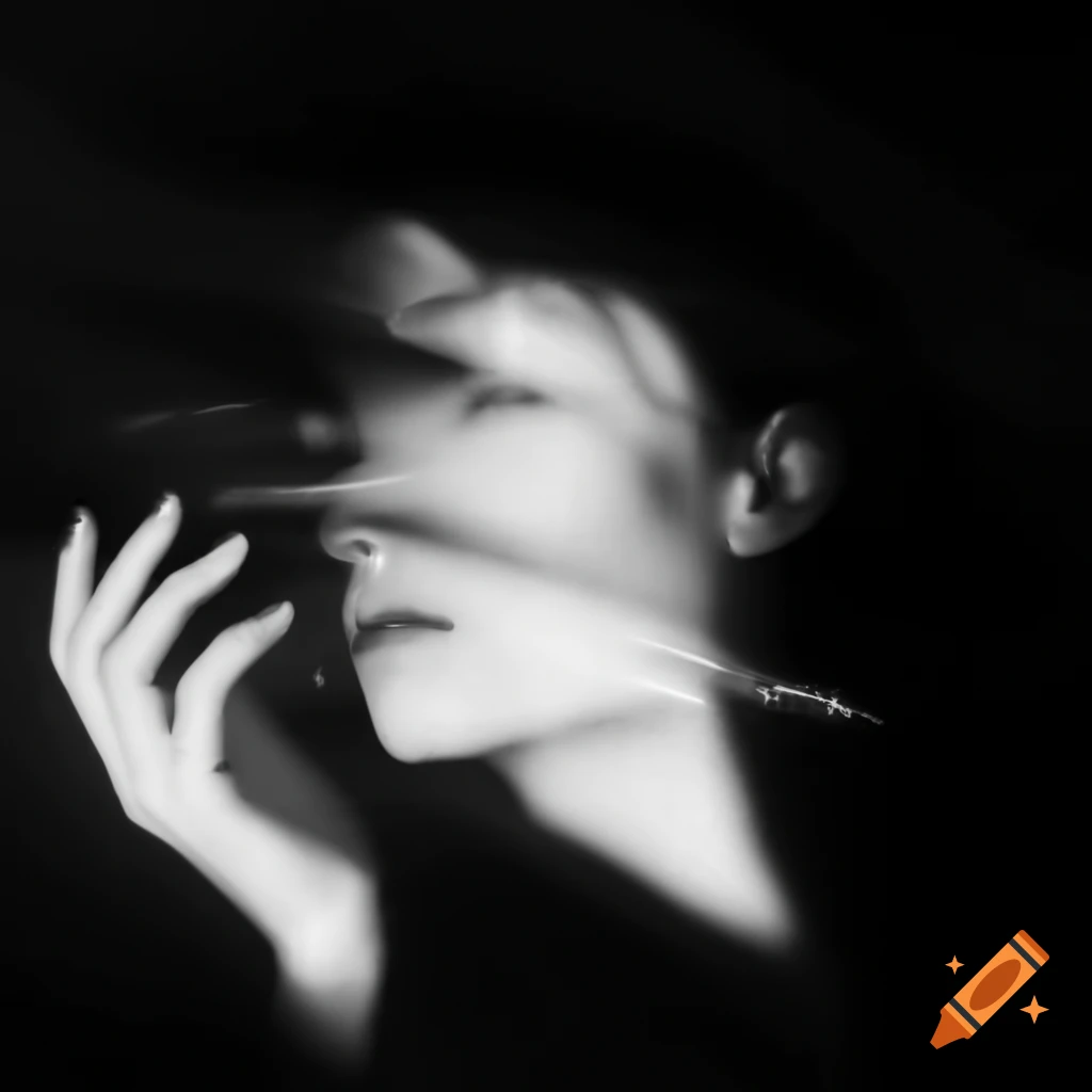 Dynamic abstract black and white expression representing life finds a way on Craiyon