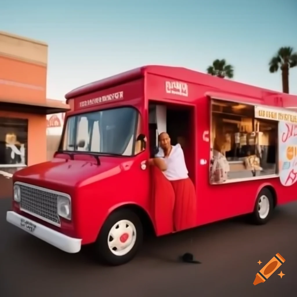 Ice cream truck in front of McDonald's with customers enjoying ice ...