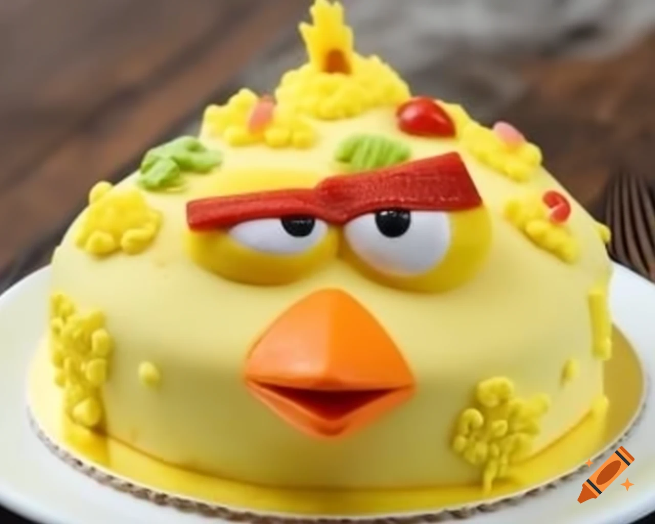 Cake designed as Angry Birds characters on Craiyon
