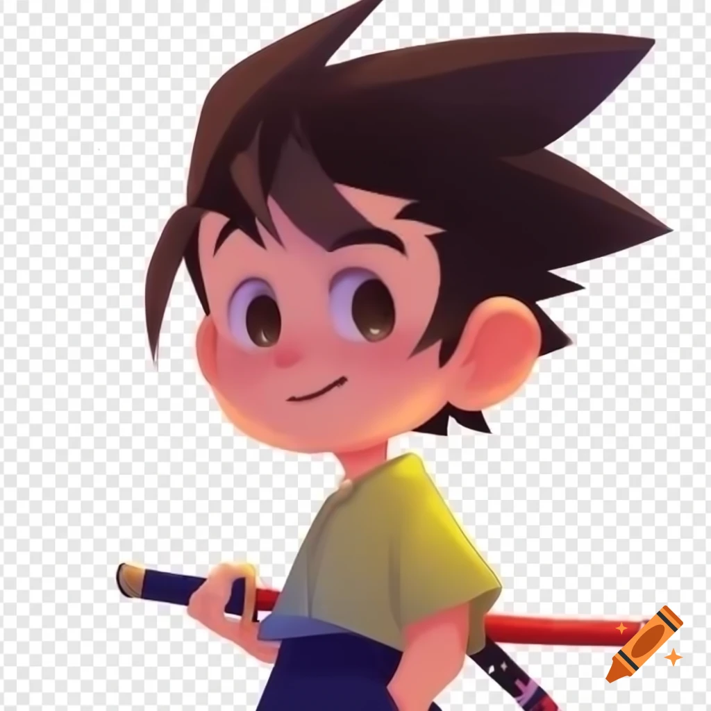 Anime clip art of boy wielding katana on Craiyon