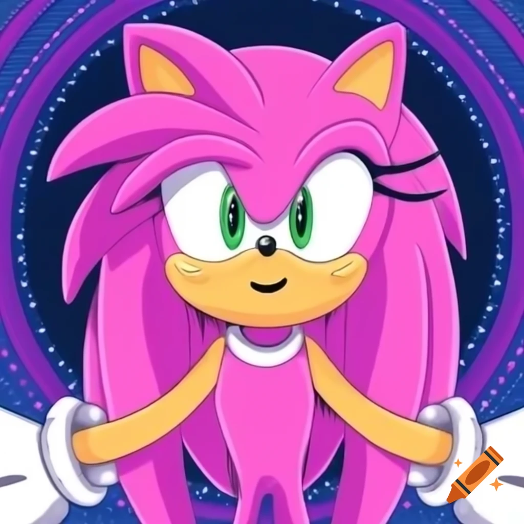Hot pink female character inspired by Sonic the Hedgehog on Craiyon