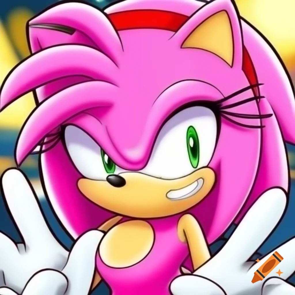 Hot pink female version of sonic the hedgehog on Craiyon