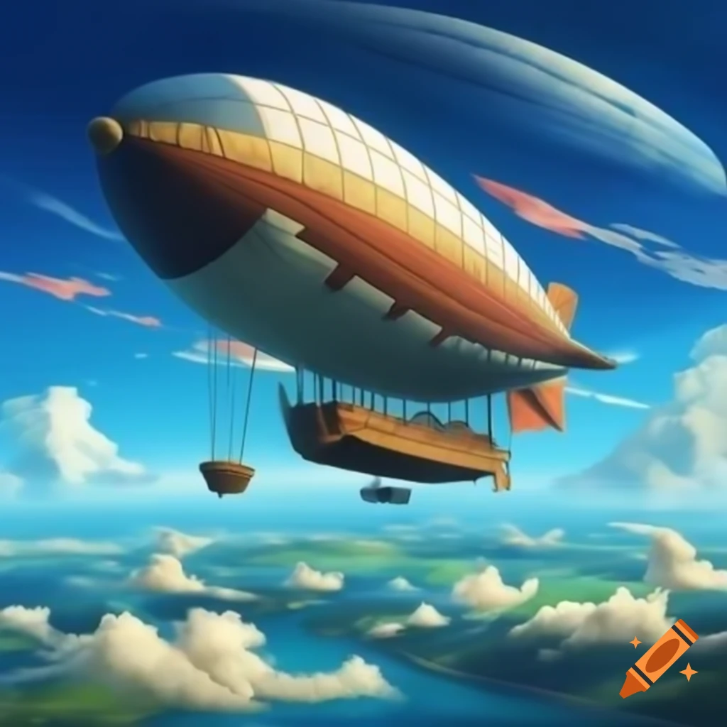 Majestic airship illustration on Craiyon