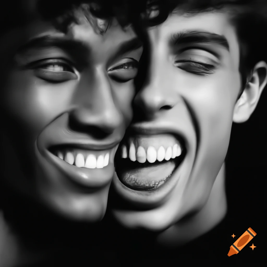 High definition scratch board illustration of muscular male models with ...