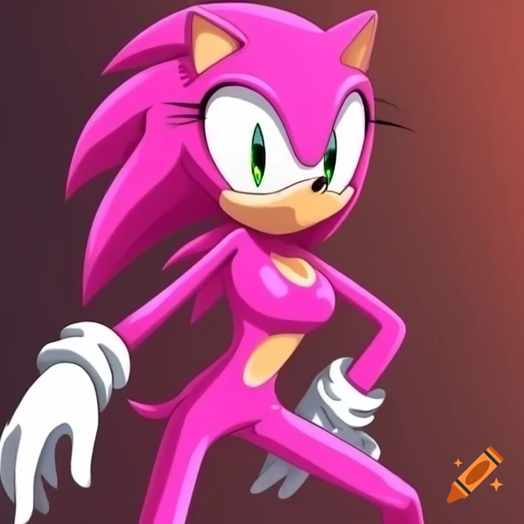 Hot pink female character inspired by Sonic the Hedgehog on Craiyon