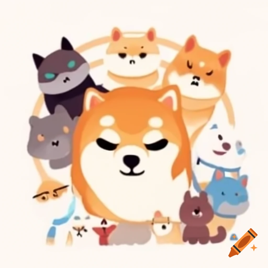 Cutely designed dog-themed cryptocurrency coin on Craiyon