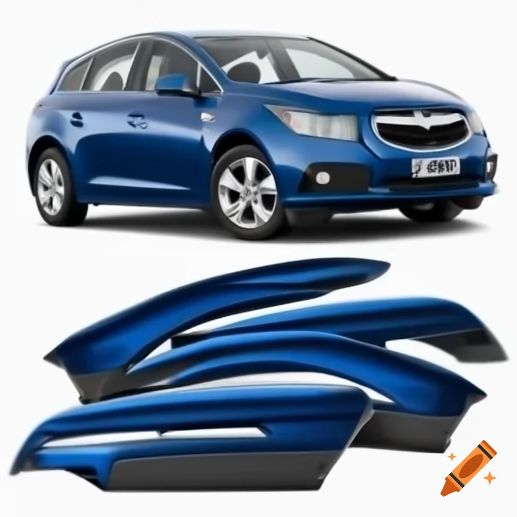 Dark blue Holden Cruze with window totems on Craiyon