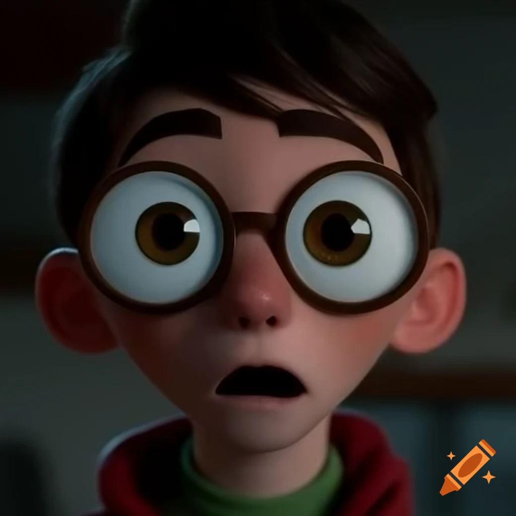 Skinny nerd with round glasses on Craiyon