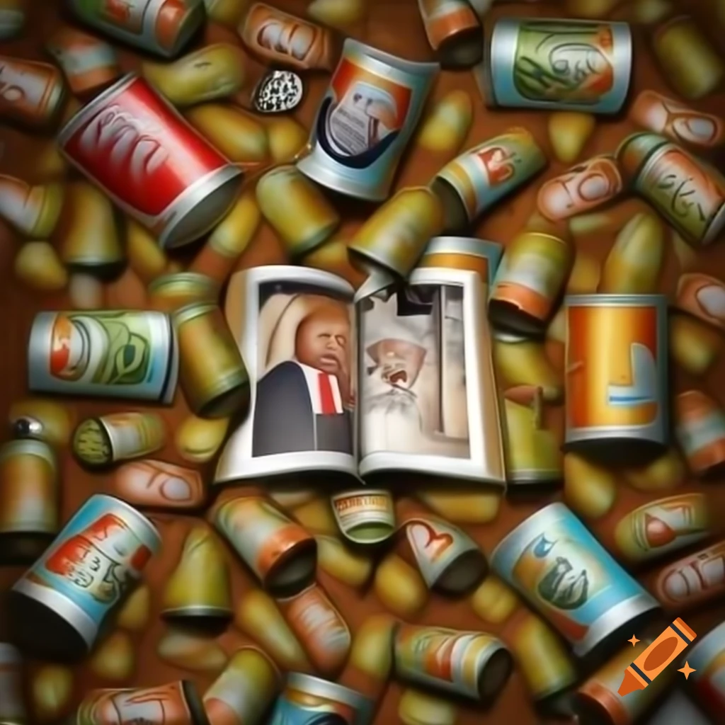 Magazine ad featuring cans of dog food with celebrity image on label on ...