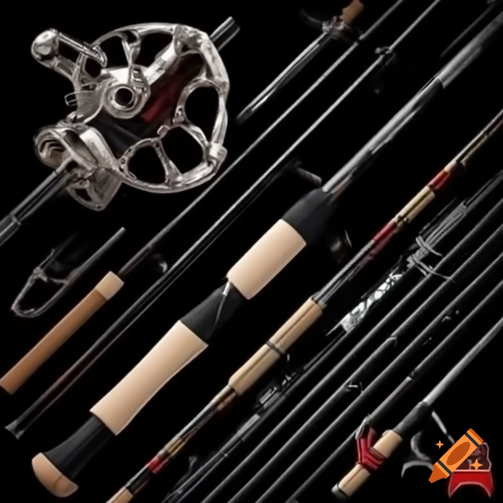 Fictional evil fishing rod resembling a weapon or gun on Craiyon