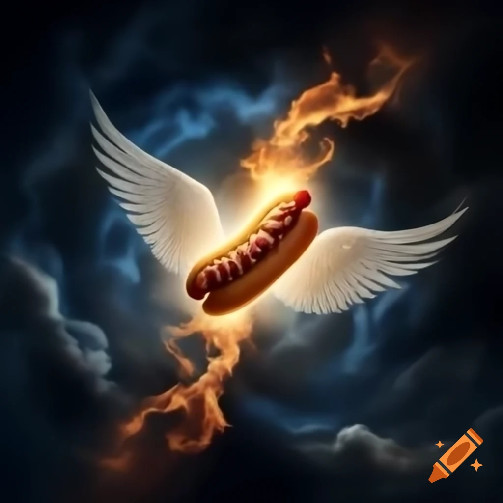 Photorealistic glowing chicken with red eyes in swirling vortex of ...